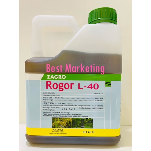 4LIT ROGOR L40 ZAGRO / Vita dimethoate 38%/ Lalat Buah | Shopee Malaysia