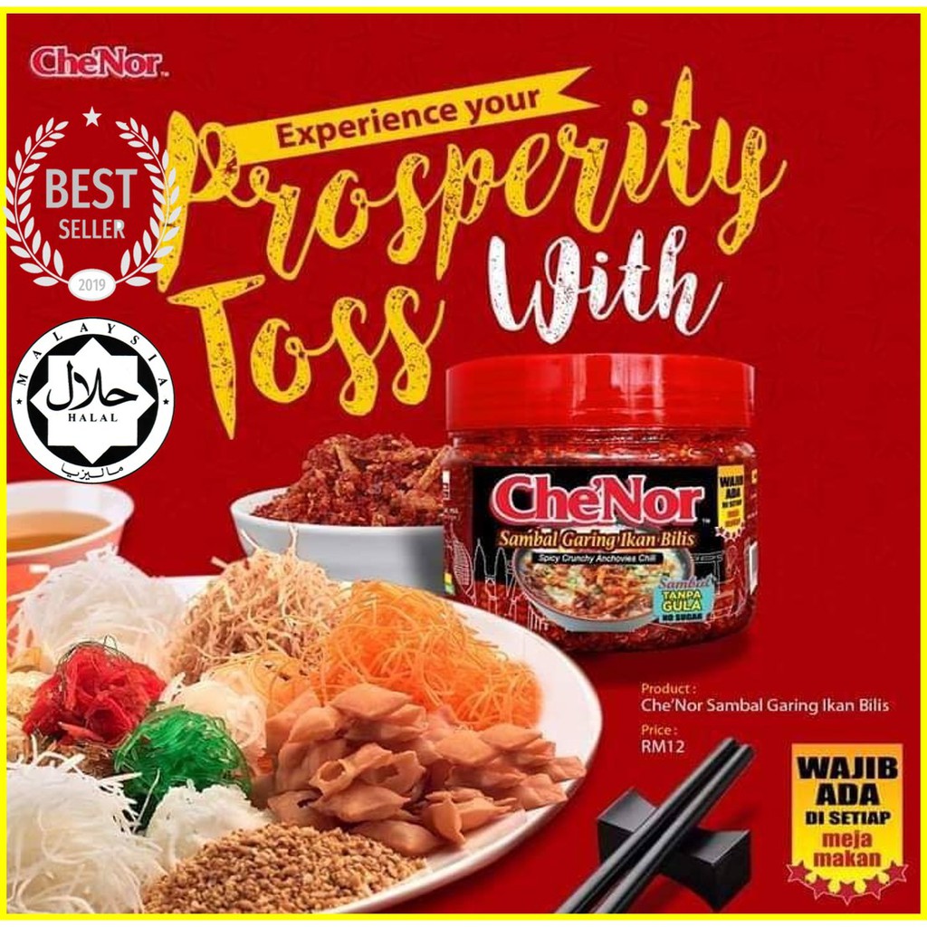 100% ORIGINAL Sambal Garing CHE NOR Ikan Bilis Extra Spicy Padu Pedas ...