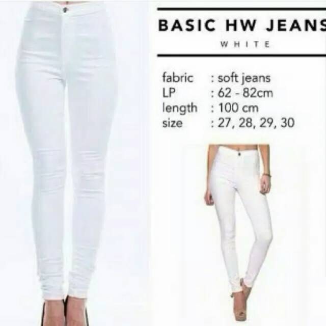 PUTIH Hw White Jeans/Jeans/Women's Jeans/Trousers/Plain Pants (fs ...