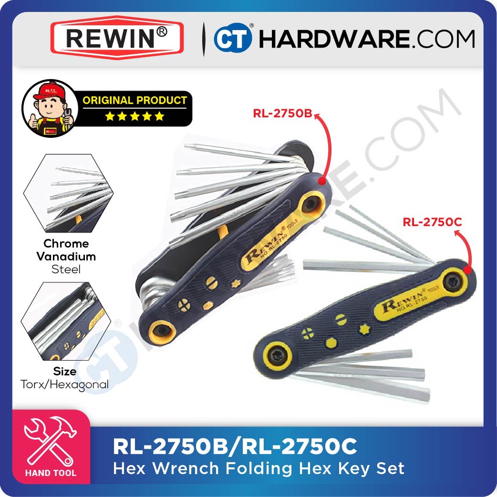 REWIN RL2750B / RL2750C HEX WRENCH X 8PCS PER MODEL ~ FOLDING HEX KEY ...