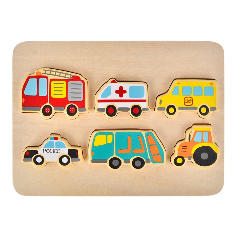 Small Cute Wooden Chunky Montessori Block Puzzle Children Kids Matching ...