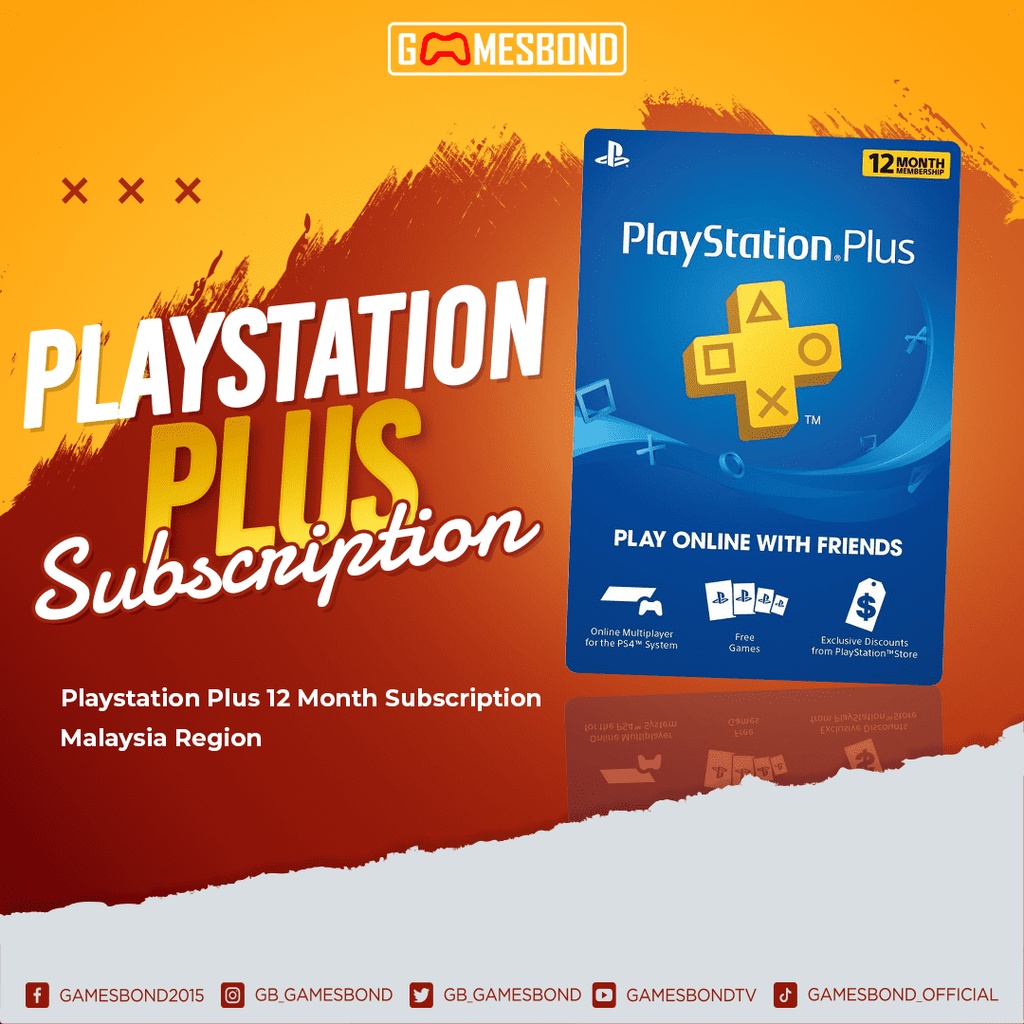 PS Plus 12 Month Subscription - Malaysia region (GET EXTRA 3MTHS ...