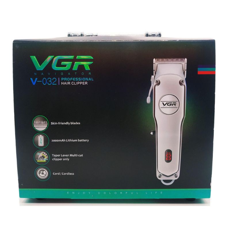 ORIGINAL VGR V-032 Steel Cordless Clipper Professional Hair Trimmer Rechargeable Hair Clipper ...