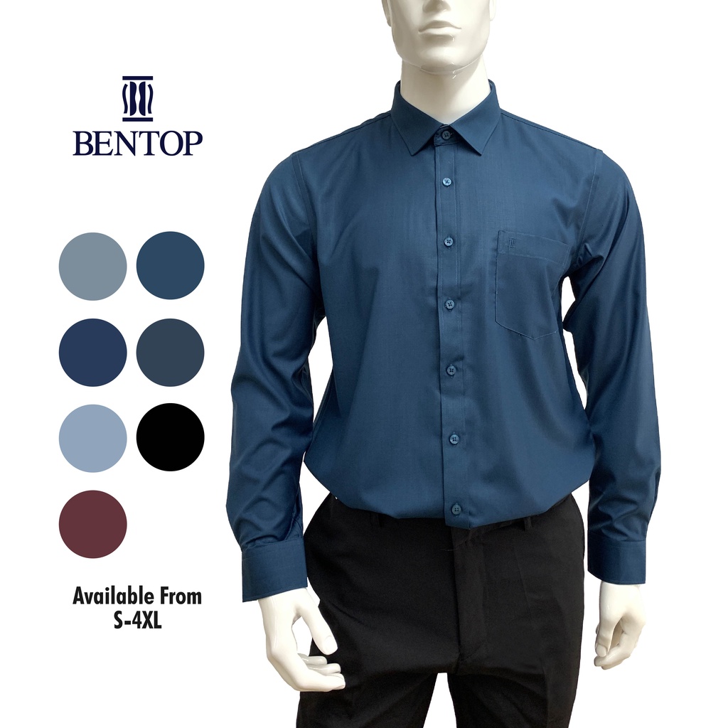 BENTOP Shirt Long Sleeve Slim Fit | Shopee Malaysia