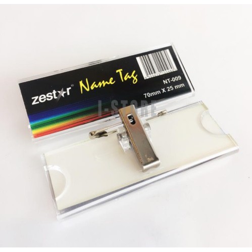Acrylic Transparent Pin & Clip Name Tag / Tag Nama 70mm x 25mm -NT009 ...