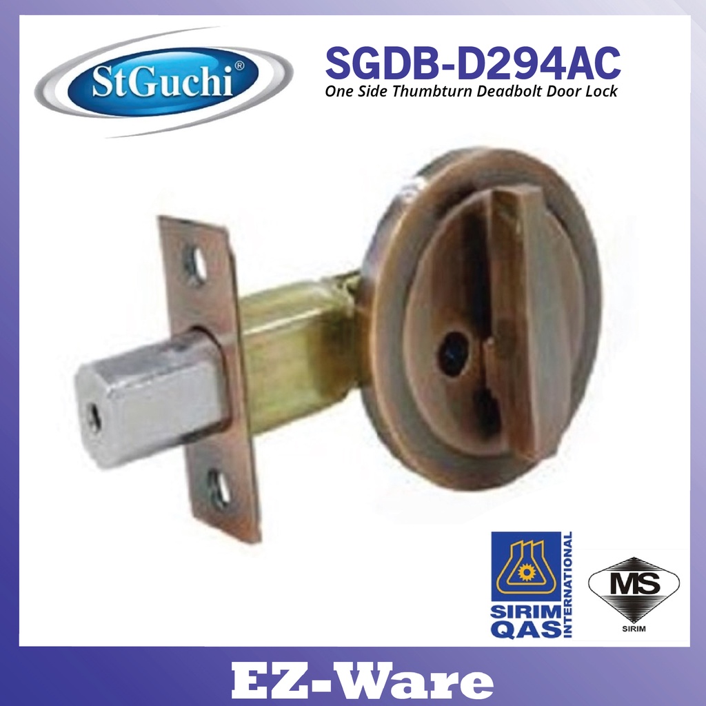 St Guchi SGDB-D294AC One Side Thumbturn Deadbolt Door Lock SIRIM Kunci ...
