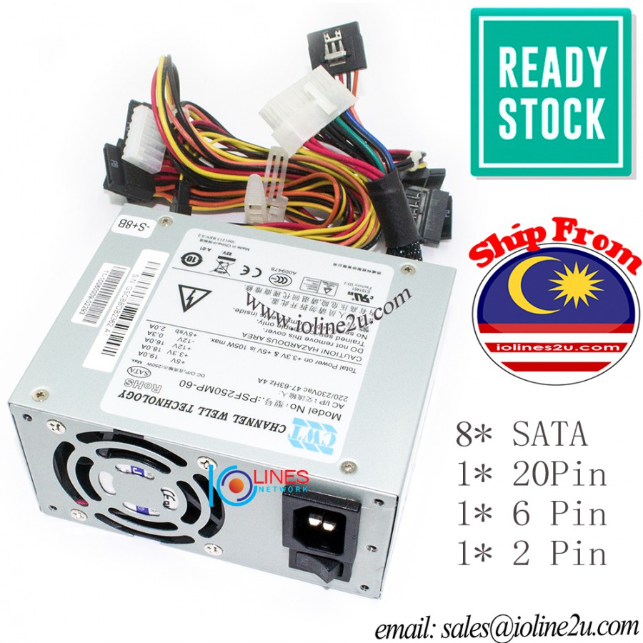 CWT PSF250MP-60 250W Power supply 8*SATA NVR DVR HIK Vision Dahua ...