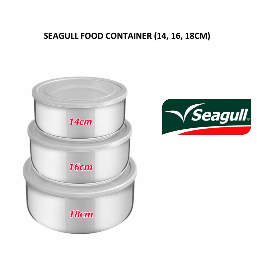 SEAGULL FOOD CONTAINER (SET OF 3 - 14,16,18 CM) | Shopee Malaysia