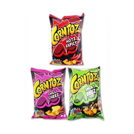 CORNTOZ 3 flavours (CHILLI CHEEZ,HOTZ AND SPICY,SMOKY AND CHEEZ ...