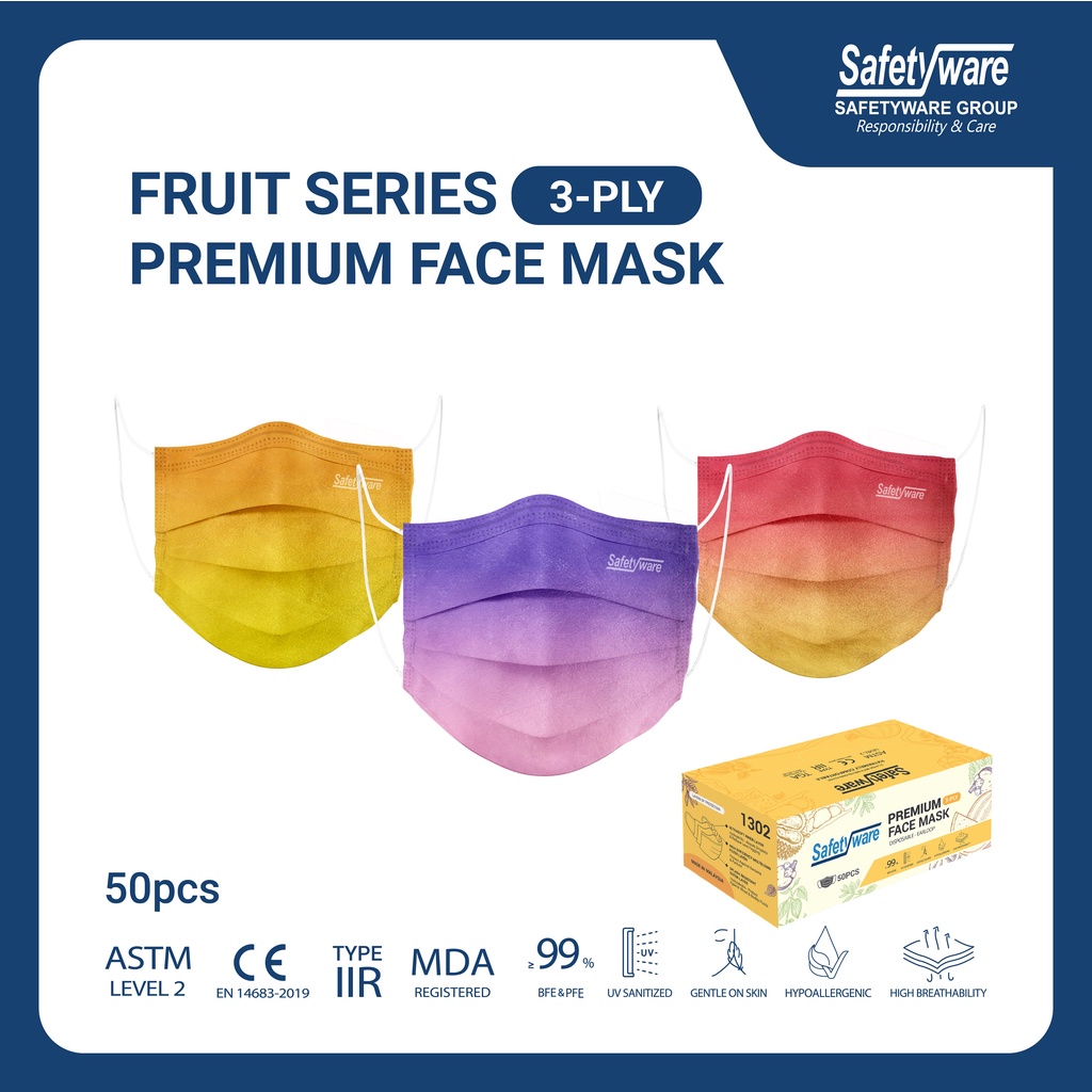 CLEARANCE SALE | Safetyware Fruit Series Limited Edition 3 Ply Medical ...