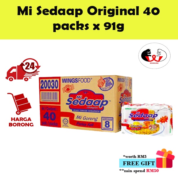Mi Sedaap Fried Noodle - Original Flavour (5 x 91g)(1 box) | Shopee Malaysia
