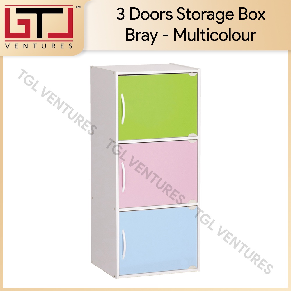 TGL 3 Doors Shelf Cabinet / 3 Compartment Shelf With Doors / 3 Pintu ...