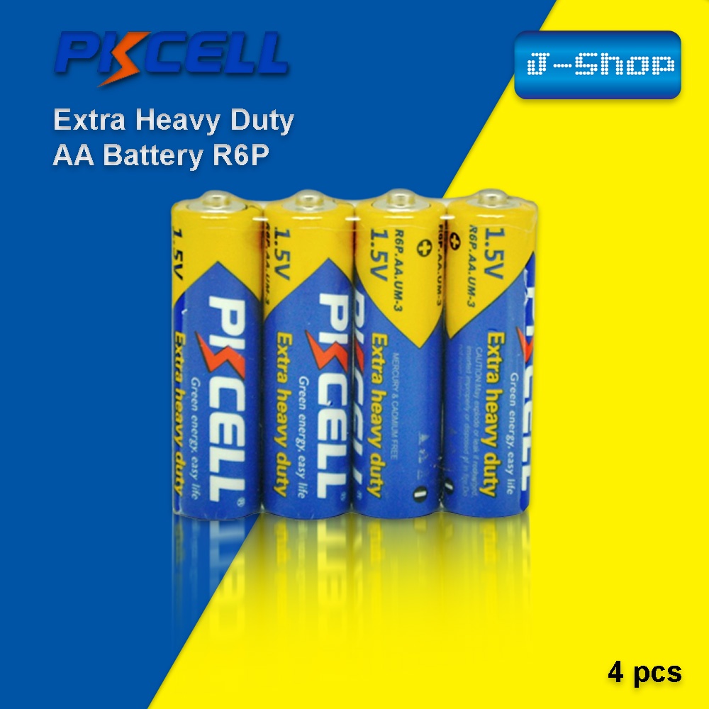 (4 PCS) PKCELL Extra Heavy Duty AA Battery R6P Double A High Quality ...