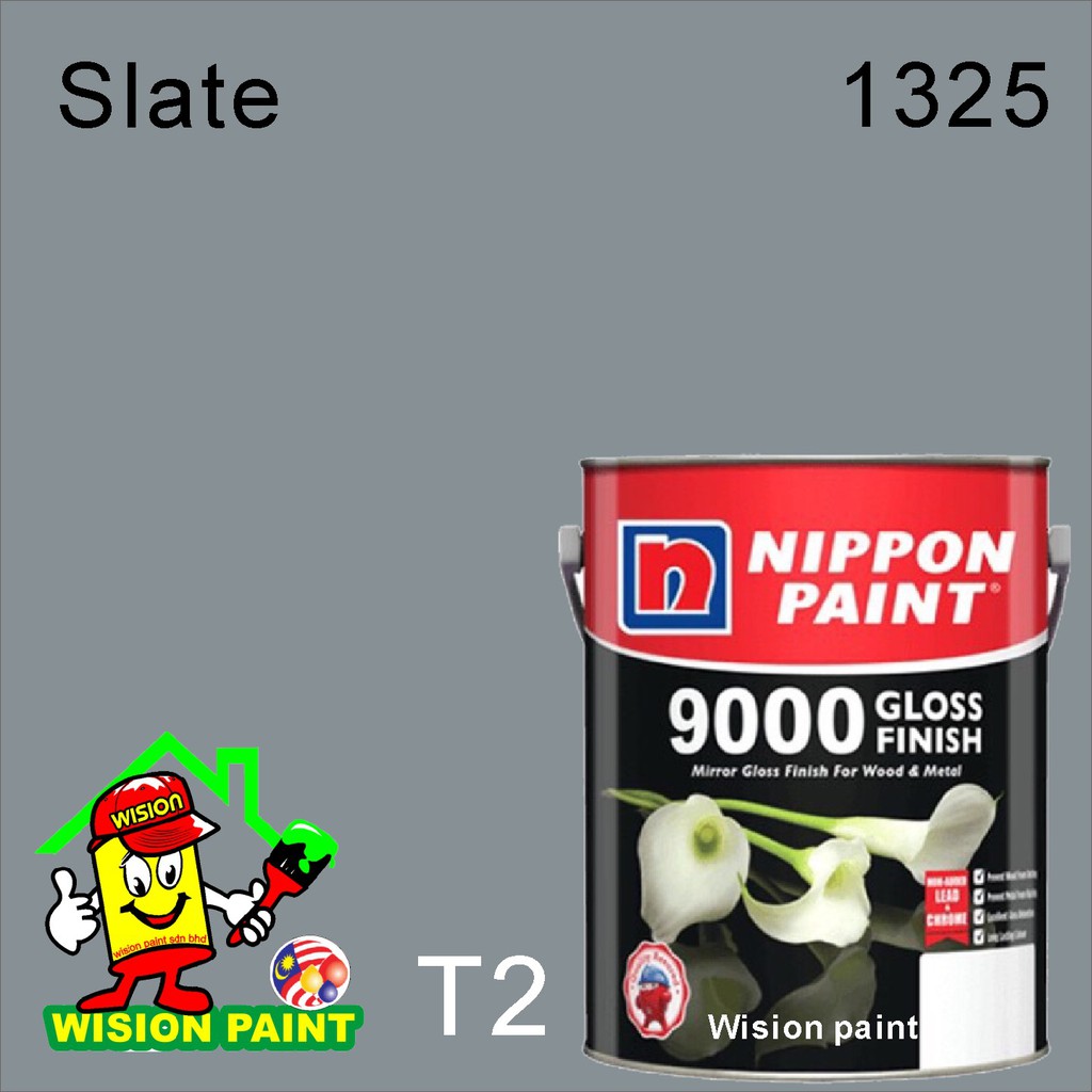 1325 SLATE ( 1L ) 9000 GLOSS FINISH NIPPON PAINT WOOD AND METAL ...