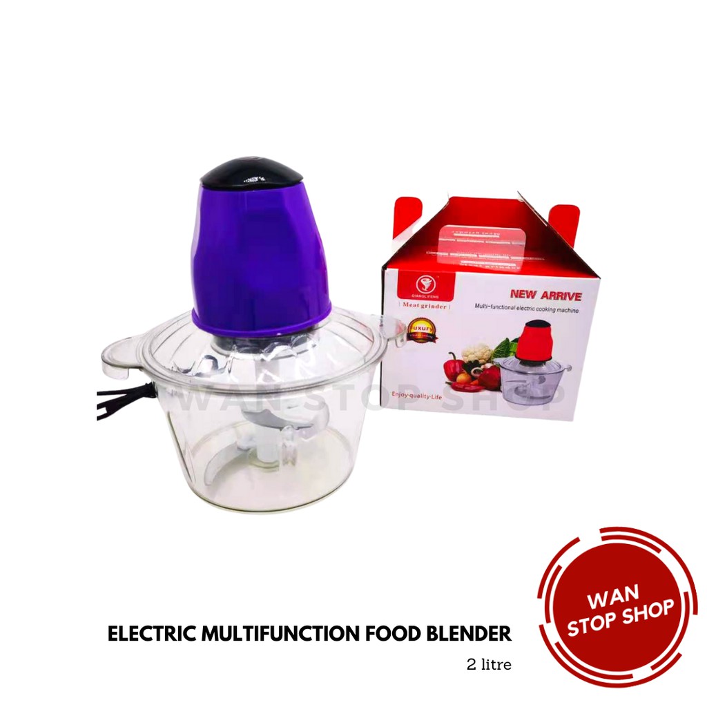 Electric 4 Blade Food Blender Meat Grinder Mesin Pengisar Daging 2L ...