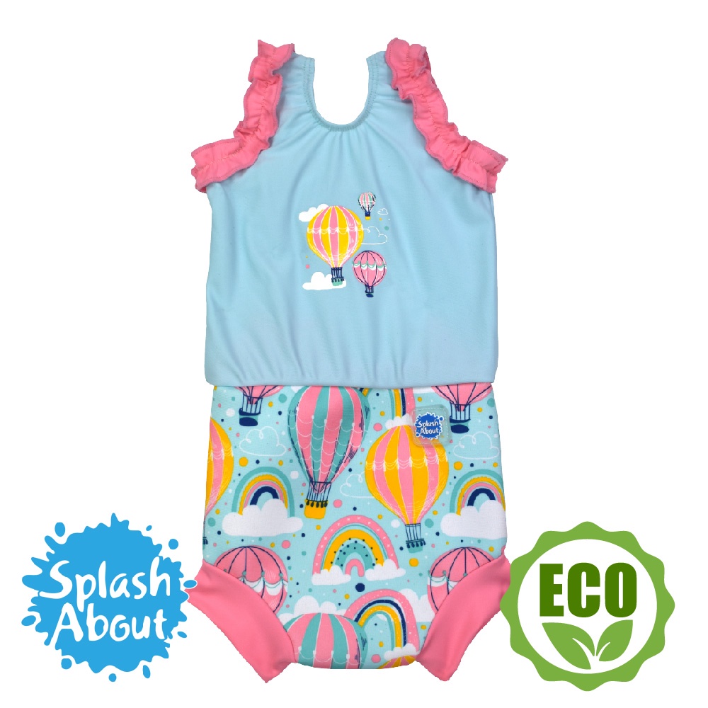 Happy Nappy Costume Little Girl One-Piece Diaper Pants-Rainbow Hot Air ...