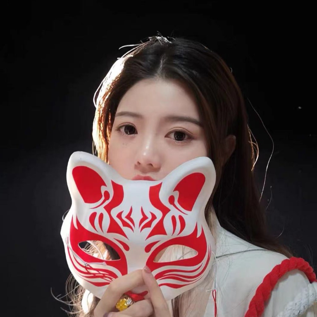 Japanese mask Japanese and wind spirit fox face mask half cat demon fox ...