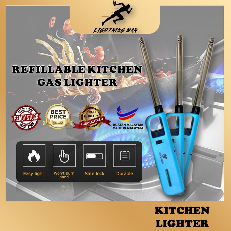 Refillable Kitchen Gas Lighter With Adjustable Flame / Pemetik Api ...