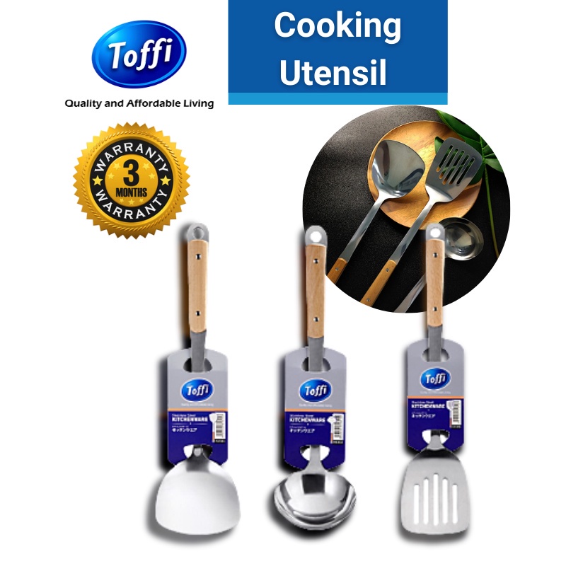 Stainless Steel Asian Turner Ladle And Slotted Turner Kitchen Utensils ...