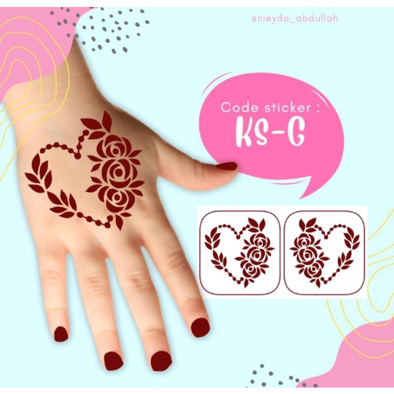 Sticker Inai Tangan Budak Corak Cute Design Terkini Stiker Henna ...