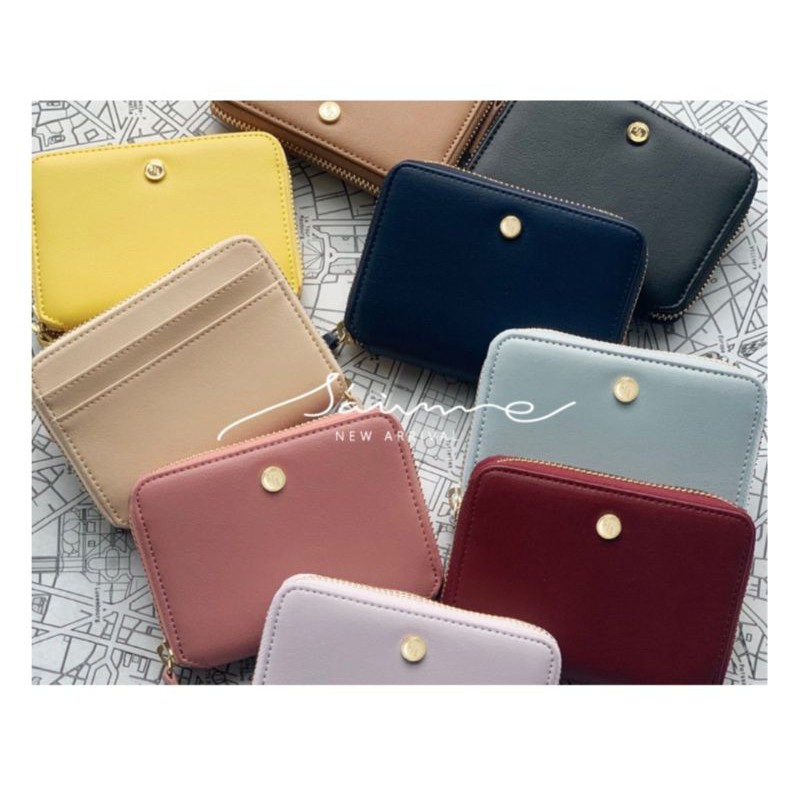 SAIME 名片夾 真皮圓形LOGO拉鍊零錢夾 Taiwan Saime Wallet | Shopee Malaysia