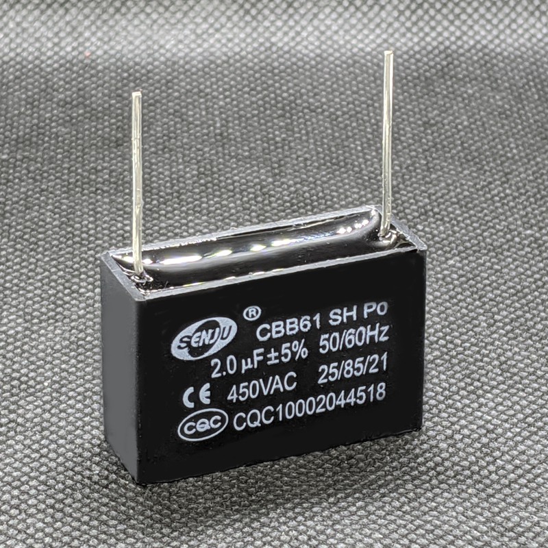 2PCS Pin type Capacitor 2.0UF Capacitor CBB61 2.0UF 450VAC P:32mm ...