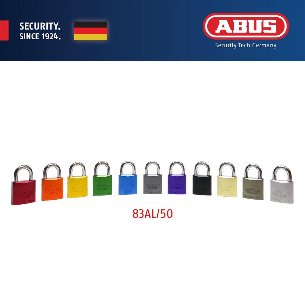 Abus 83AL/50 #37 Titalium & 83/50 #37 Solid Brass Padlock. Keyed Alike ...