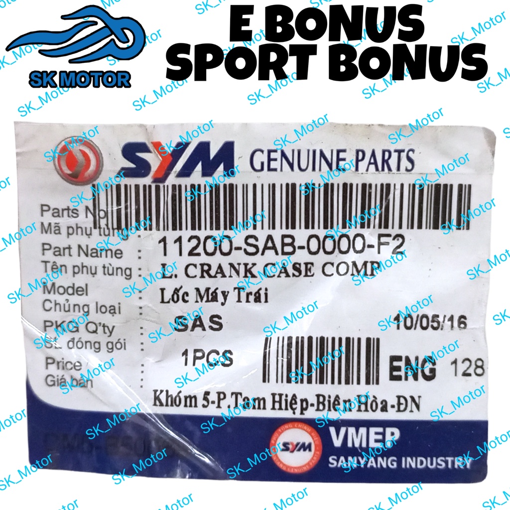 SYM E BONUS 110 / SPORT BONUS Original Crankcase Left Right Kiri Kanan ...