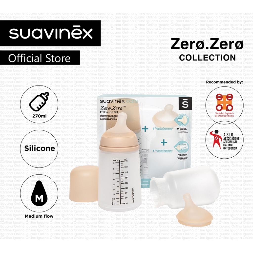 SUAVINEX ZERO.ZERO COLLECTION 180ML BOTTLE / 270ML BOTTLE / 180ML STARTER SET / 270ML STARTER ...