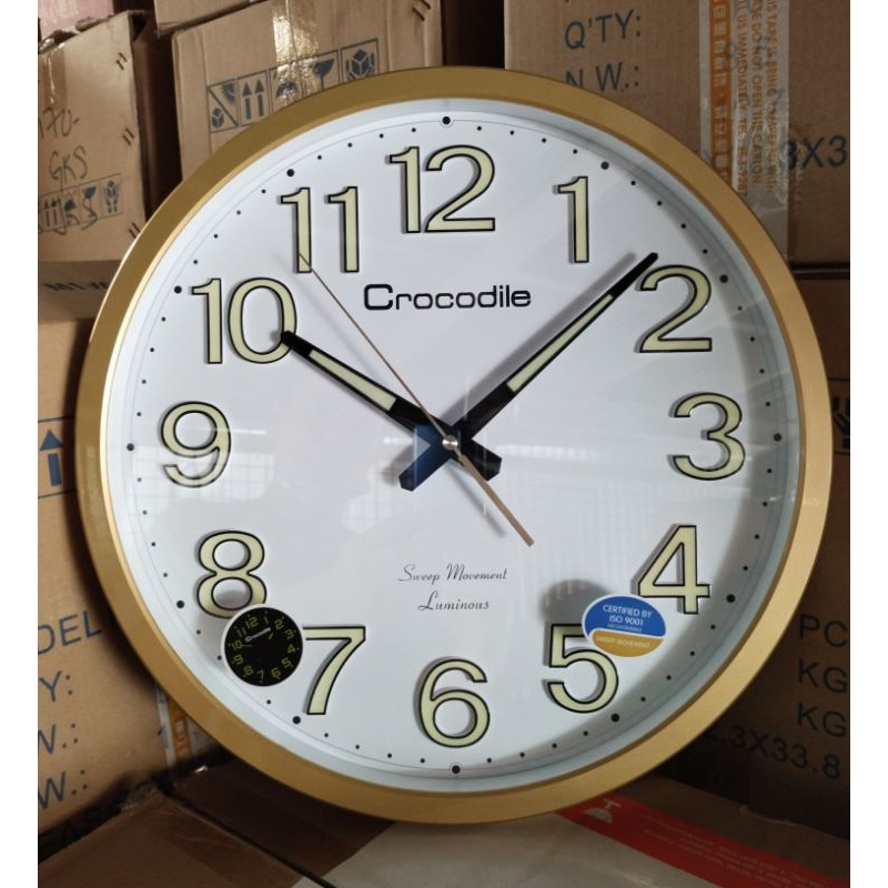 100%ORIGINAL Crocodile Quiet Luminous Analogue Wall Clock CWL8807 ...