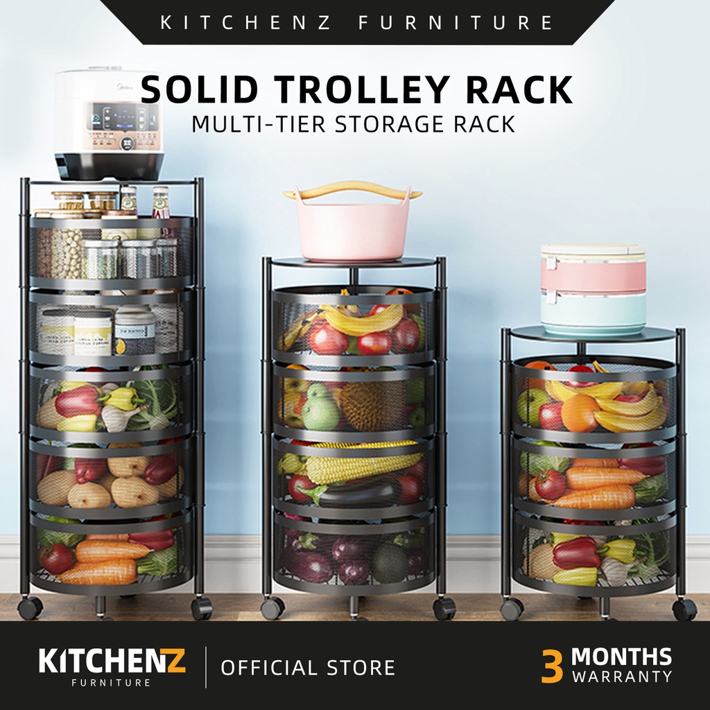 (Clearance) KitchenZ COEUR Trolley Onion Rack Kitchen Rak Dapur Beroda ...