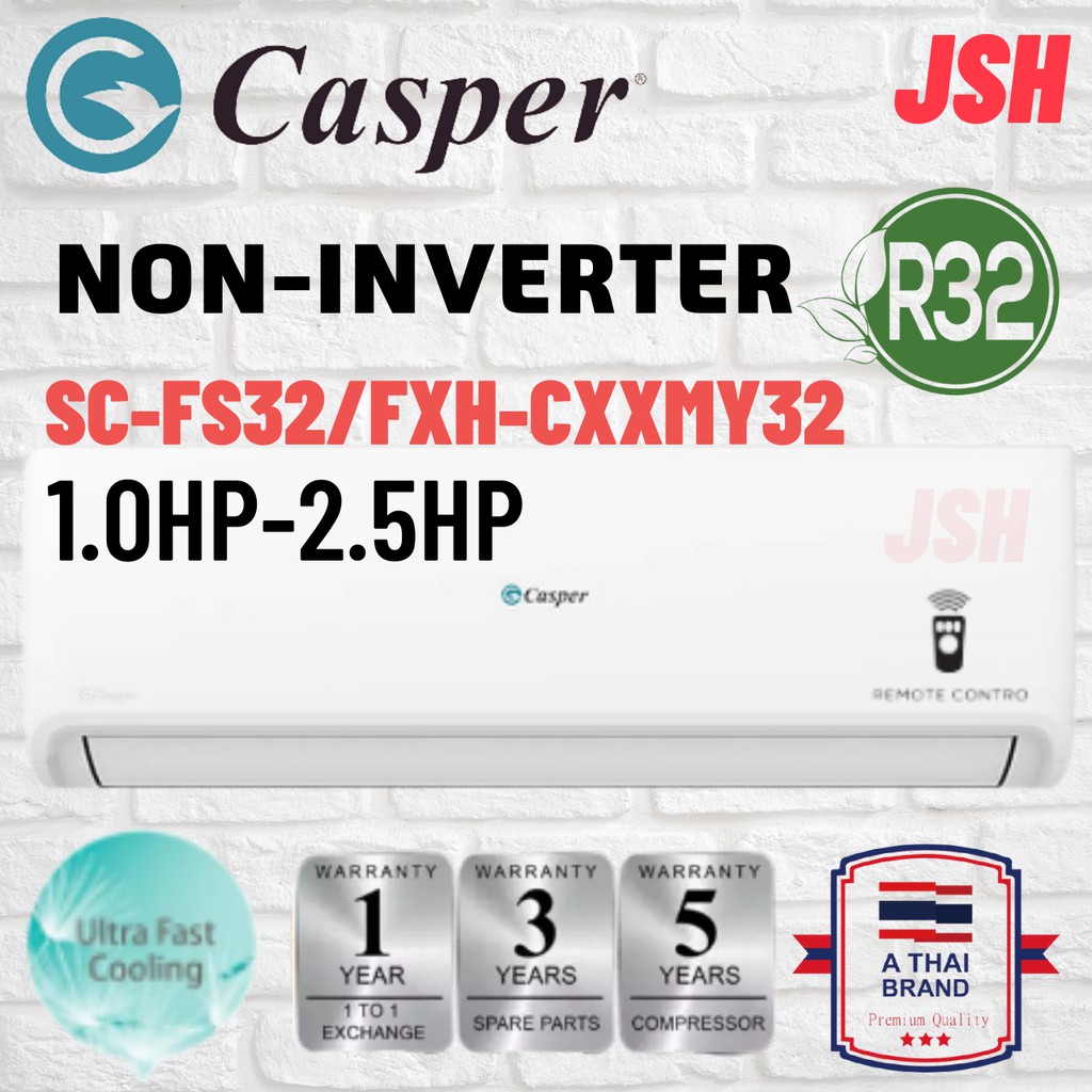 CASPER R32 NON-INVERTER WALL MOUNTED AIR COND | Shopee Malaysia