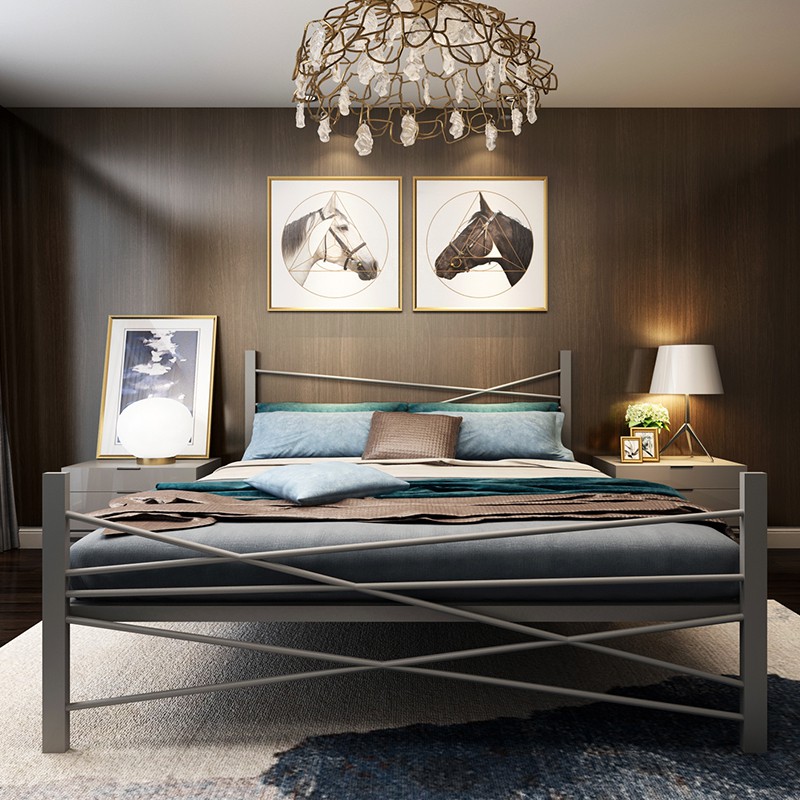 Soft Fabric Katil Queen Bed Frame Scandinavian Tilam Bedroom Furniute ...