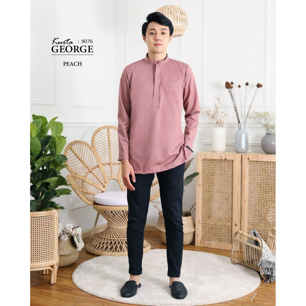 Baju raya, kurta lelaki, baju melayu hitam, khaki, navy blue, cream ...