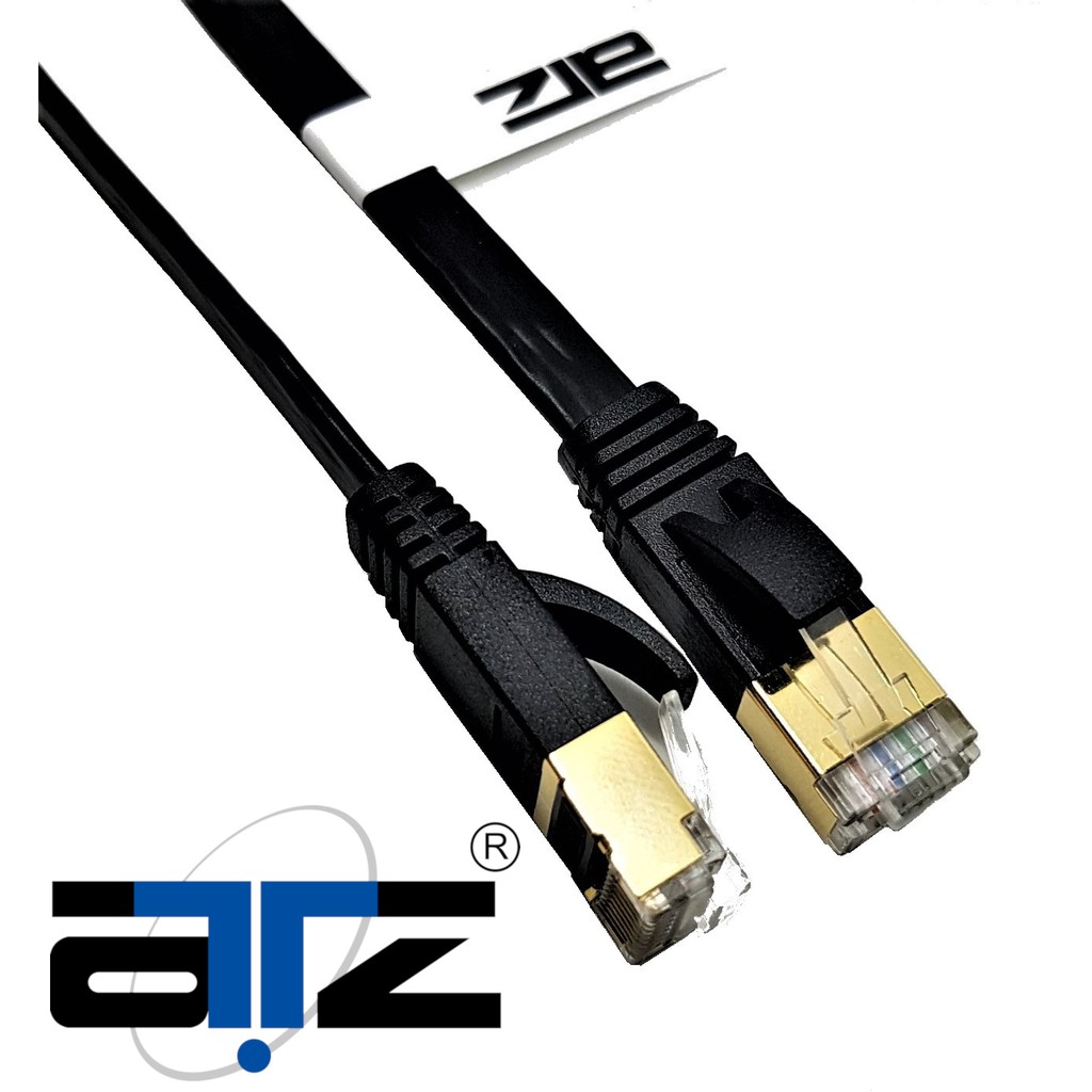 ATZ Cat 7 STP Flat Gigabit Ethernet Lan Network Patchcord Cable (1m / 2m / 3m / 5m / 10m / 15m ...