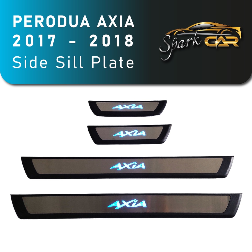 Perodua Axia 2017 - 2018 Car Side Sill Step Plate with Blue Light LED ...