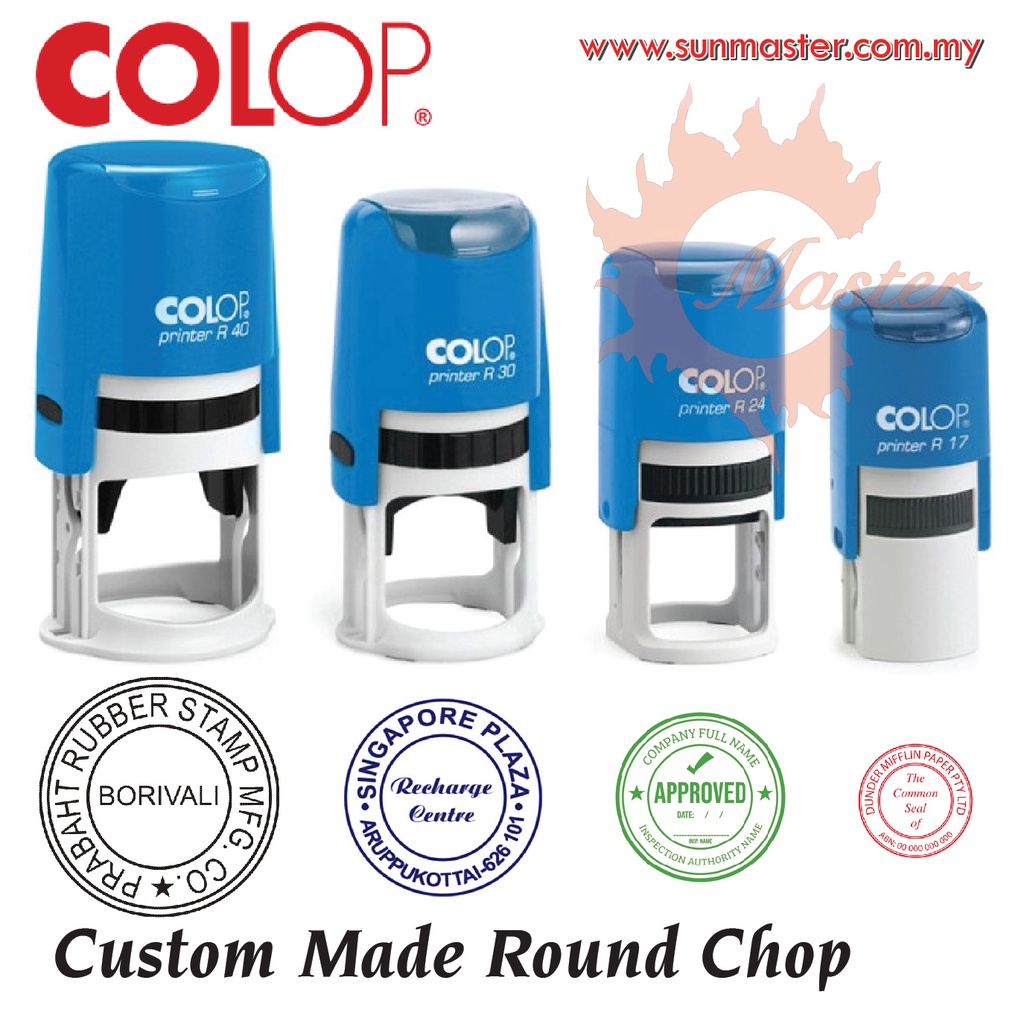 Colop Round Chop R12/R17/R24/R30/R40/R45/R50 / Rubber Stamp / Self-Inking Stamp | Shopee Malaysia