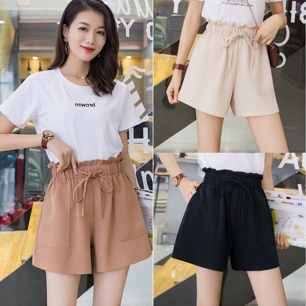 【Ready Stock】Women Korean Style Short Pants Korean Casual Plain High ...