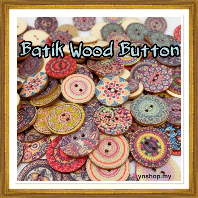 🔥ReadyvStock🔥Batik Wood Button 2 Hole/ Butang Kayu 25mm (10pcs ...