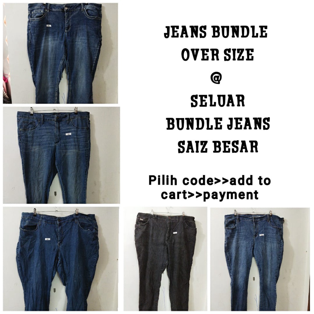 Plus size jeans bundle Jeans oversize unisex | Shopee Malaysia