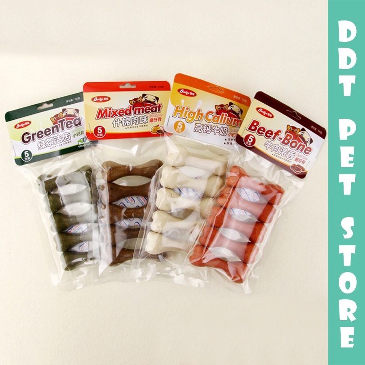 BUDGE Dog Snack Molar Tooth Bone 100g Beef Green Tea Calcium Milk ...