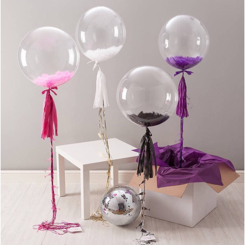 8/10/18/20/24/36 cm Plain & Printed Clear Bobo BalloonTransparent ...