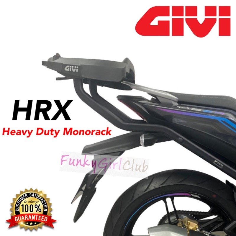 HRX ZR (S) ZRS GIVI MONORACK J HEAVY DUTY ADVANCE RACK STOP LIGHT LED HONDA YAMAHA Y16ZR Y16 ...