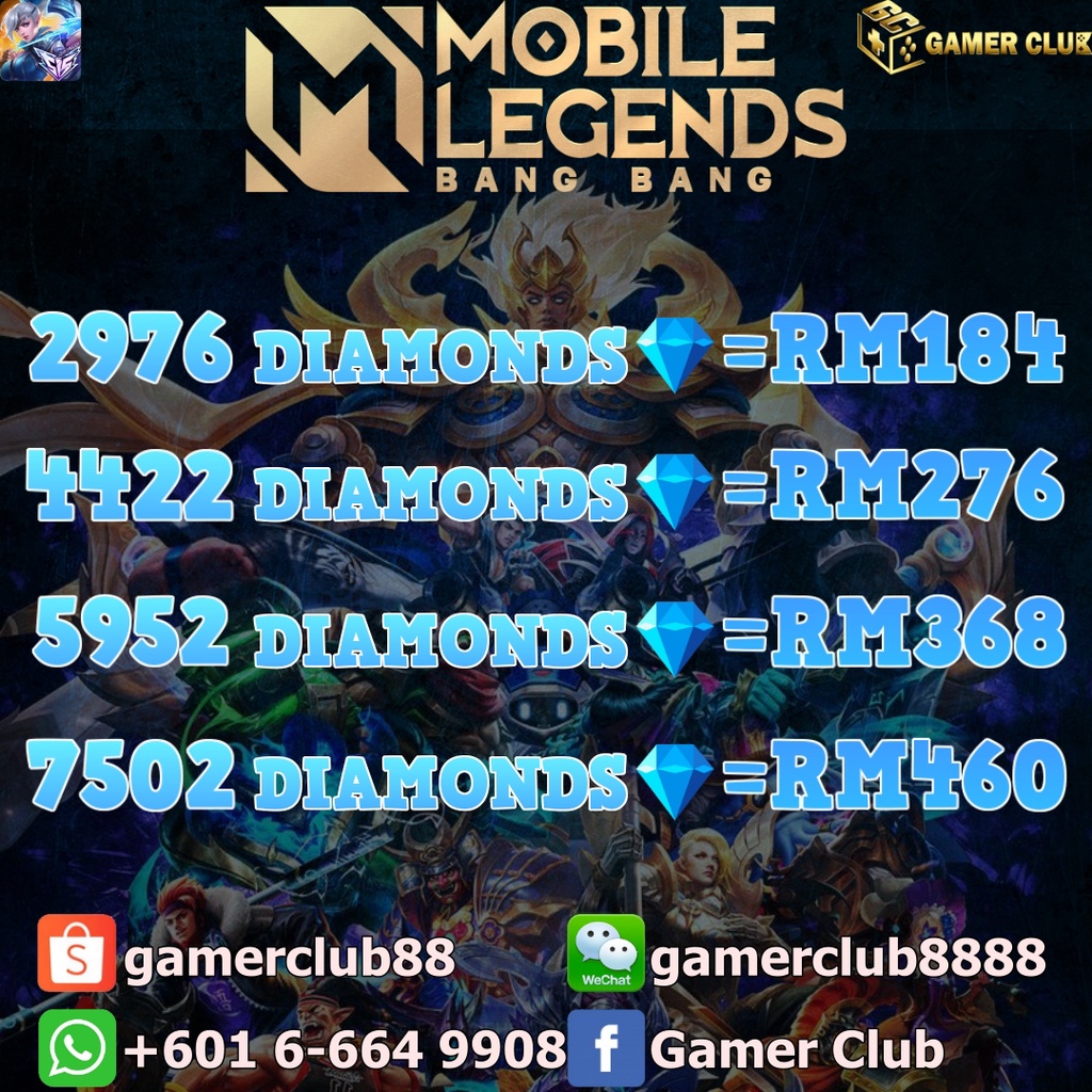 MLBB DIAMONDS Mobile Legends INSTANT DELIVERY | 100% Legit Top Up via ...