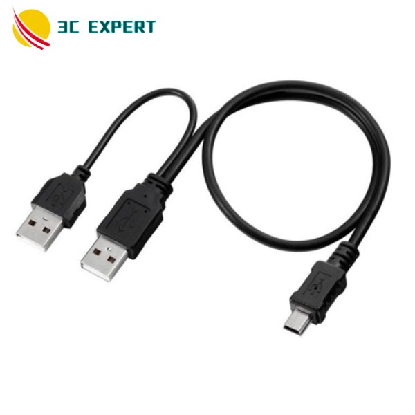 Mini usb to usb 2.0 dual-head USB two-in-one SATA HDD data charging ...