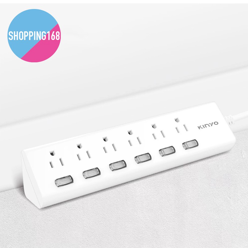[KINYO] 6 Open 6 Triangle Extension Cord 6 Feet-Modern Simple Series ...