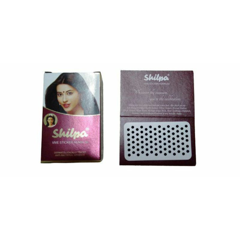 Shilpa, Sun Gold & Eyetex Pallavi Bindi/Pottu Sticker (Black/Deep Red ...