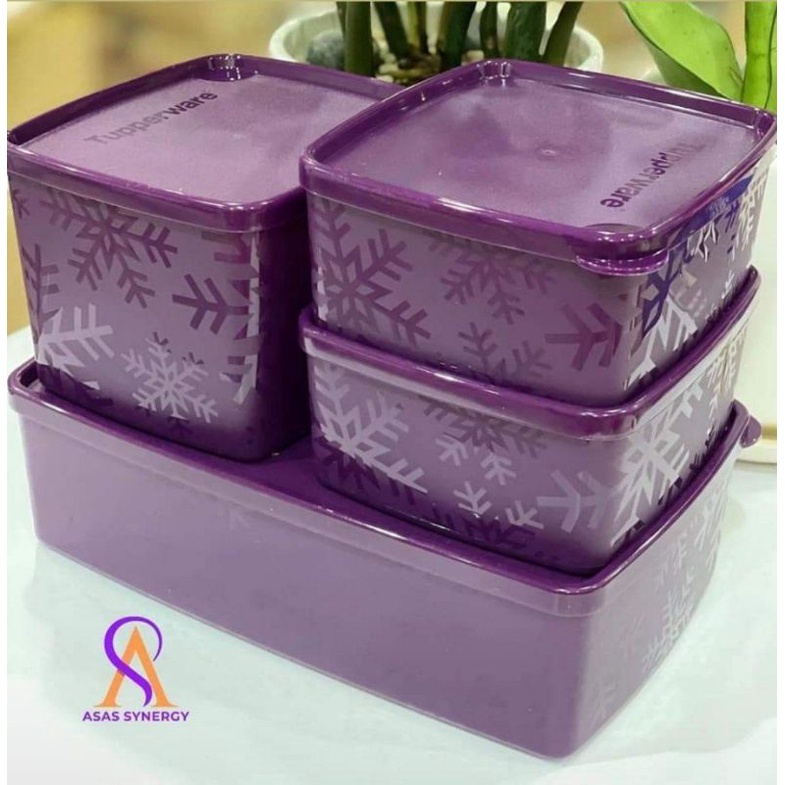🔥Tupperware 🔥Snowflakes Purple Set 4pcs | Shopee Malaysia