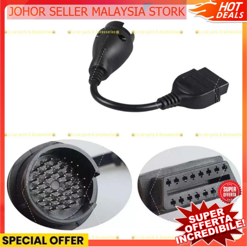 OBD OBD2 Connector Wayar Plug Pin Converter Cable Adapter Harness ...