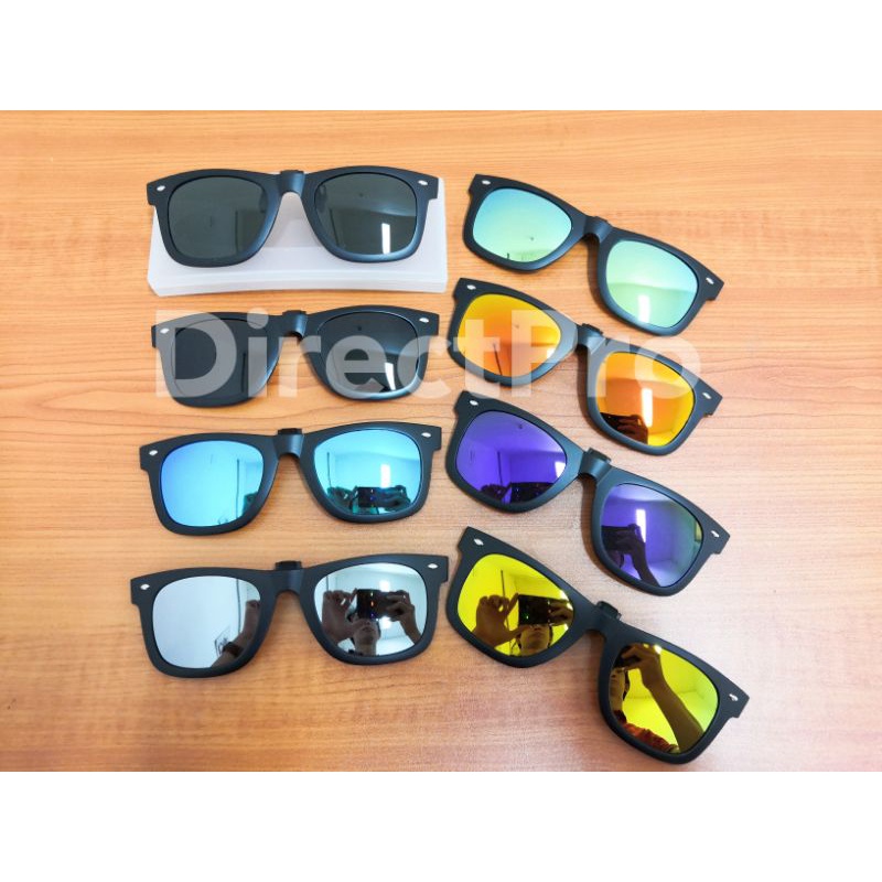 (Ready Stock) Polorize Mirror Coat External Clip On Cermin Mata Hitam ...